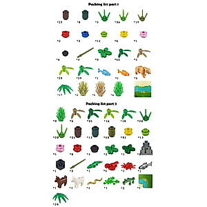 Forest Garden Building Sets Parts,Plants Trees Flowers Scenery Accessories Animals Building Bricks Toy Set for Boys Girls Kids 6+ Gifts(2 Pieces 10" Base Plates)