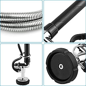 Launceter Commercial Faucet with Sprayer, 8 Inch Center Wall Mount Kitchen Faucet with 8" Swivel Spout, 20" Height Compartment Sink Faucet with Pre-Rinse Sprayer for Restaurant Industrial