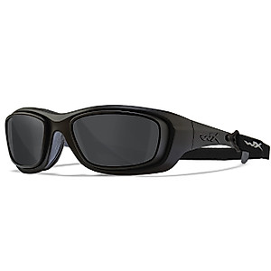 Wiley X Gravity Sunglasses, ANSI Z87 Safety Glasses for Men and Women, UV Eye Protection for Shooting, Fishing, Biking, and Extreme Sports, Matte Black Frames, Smoke Grey Tinted Lenses, Rx Rim