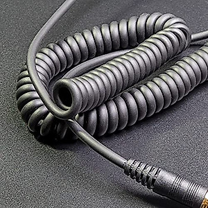 Voarmaks 4 Pole Long Steps Audio DJ Cable Cord Line Plug Compatible with Pioneer HDJ-X5 X7 S7 CUE1 Headphones Extended Coiled Spring Dj Wire