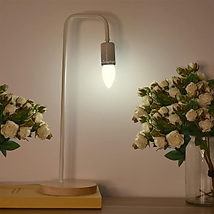 KODBPJ E12 Candelabra Light Bulbs Frosted Chandelier Light Bulbs 40watt Equivalent 3000K Warm White B11 Torpedo Tip Dimmable 4W LED Candle Light Bulbs (8)