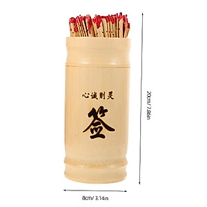 Gadpiparty 1 Set Chinese Fortune Sticks Kau Chim Sticks Chinese Fortune Telling Sticks with Bamboo Bucket and Book Buddhist Divination Props for Fortune Telling Games