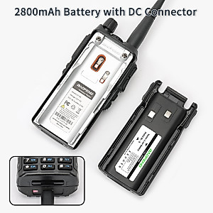 BAOFENG UV-82 Battery Upgraded BL-8 2800mAh Li-ion Battery with Type-C Charger Cable for UV-82HP UV-82C MIRKIT UV-82 MK3/5 etc Two Way Radio