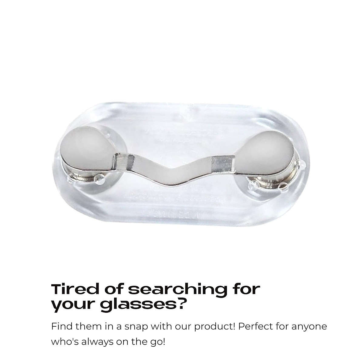 Readerest Stainless Magnetic Eyeglass Holder - ID Badge Accessory in Stainless Steel and Gunmetal Black- Ideal for Daily Wear, Holds Glasses Safely - Easy-to-Use and Strong Neodymium Magnets - 2-Pack