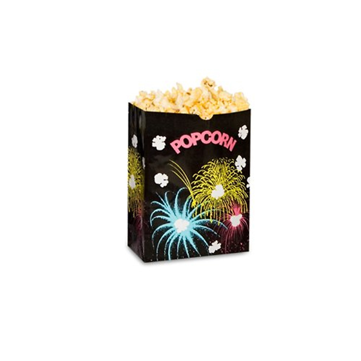 Bagcraft Papercon 300450 Theater Popcorn Bag with Black FunBurst Design, 130 oz Capacity, 9-5/8" Length x 7-1/2" Width x 3-1/2" Height (Case of 500)