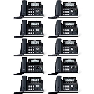 Yealink SIP-T43U IP Phone [10 Pack] 12 VoIP Accounts. 3.7-Inch Graphical Display. Dual USB 2.0, Dual-Port Gigabit Ethernet, 802.3af PoE, Power Adapter Not Included (SIP-T43U) (Renewed)