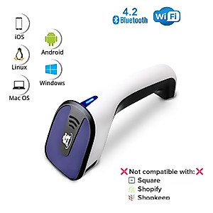 ScanAvenger Portable Wireless Bluetooth Barcode Scanner: 3-in-1 Hand Scanners - Cordless, Rechargeable 1D and 2D Scan Gun for Inventory Management - Wireless, Handheld, USB Bar Code/QR Code Reader