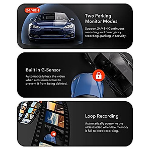 REDTIGER Rear View Mirror Camera 11'' UHD 4K Front and 1080P Rear View Mirror Dual Cameras for Cars,GPS,Parking Monitor,Night Vision,Smart Reverse Parking Assistance,Touchscreen,Free 32 GB Card