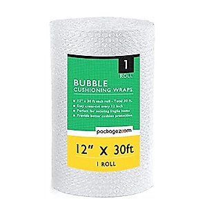 1 Pack 12 inch x 30 ft. Bubble Cushioning Wrap Shipping Packing Moving Supplies Perforated Every 12” Bubble Cushioning Wrap for Packing and Moving Boxes Bubble Packing Wrap for Moving