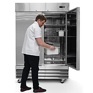FSE 54-Inch Two Door Commercial Reach-in Freezer, 48 Cubic Feet, Stainless Steel, 115 v, (MRFZ-2D)