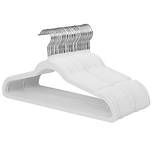Stormix 36 Pack Velvet Hangers, 17.3 x 8.9 Inches Clothes Hangers, Non Slip Dresses Hangers with Shoulder Notches for Adult White