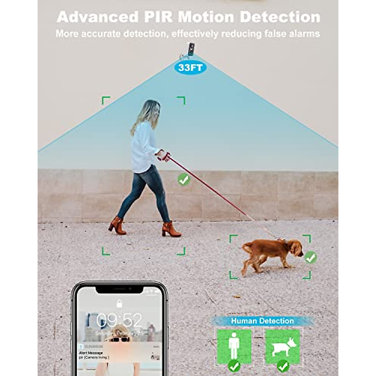 Wireless Cameras for Home Security Outdoor, 2K Color Night Vision Battery Powered WiFi Security Camera Spotlight/Siren Motion Detection 2-Way Talk Waterproof Cloud Storage Outdoor Camera Wireless 2PCS