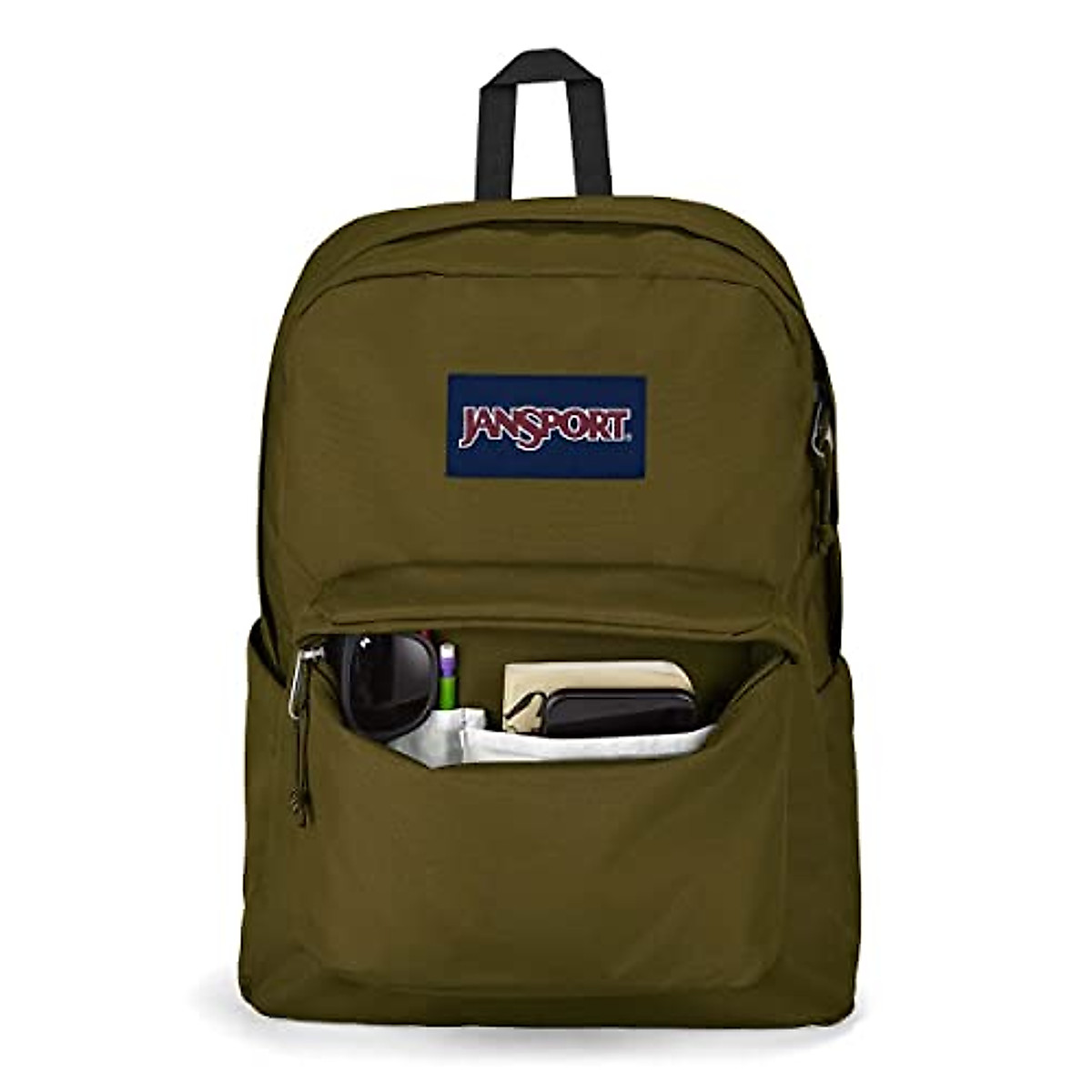 JanSport Superbreak Plus Backpack - Work, Travel, or Laptop Bookbag with Water Bottle Pocket, Army Green