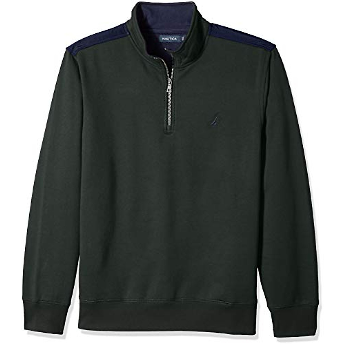 Nautica Men's 1/4 Zip Pieced Fleece Sweatshirt, kelp seas, Small