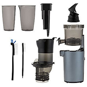 Shine SJX-1 Easy Cold Press Juicer with XL Feed Chute and Compact Body, Gray