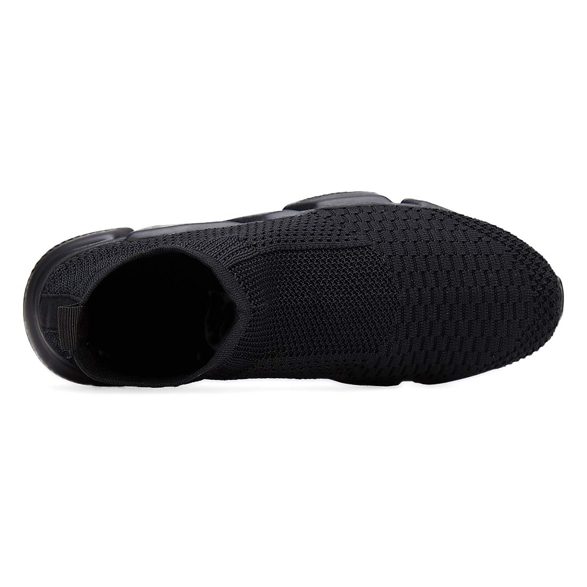 Santiro Walking Shoes for Men Lightweight High Top Sneakers Breathable Knit Socks Athletic Running Shoes Fashion Gym Sports Shoes All Black 11 US