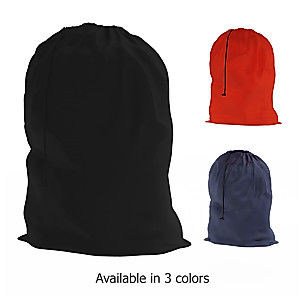 Heavy Duty Laundry Bag-Jumbo Tear Resistant Nylon Hamper Liner with Drawstring for Dorms, Apartments, Storage or Travel by Trademark Home (Black) 0.25"x28"x38"