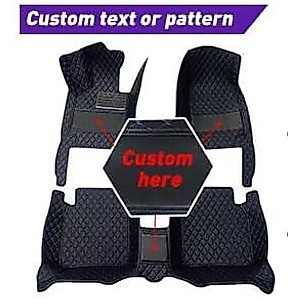 Aerfine Customized Luxury Leather car Floor mats Non Slip Floor mats for Cars All Weather Floor mats (Dark Brown Beige)