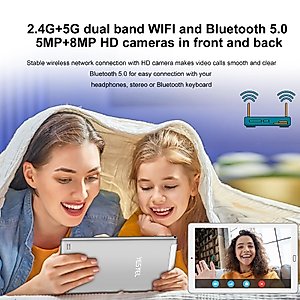 YESTEL Android 13 Tablet 2024 Newest 10.1 inch Tablet with Octa-Core Processor,10GB RAM+64GB ROM (Expandable up 1TB),5G WiFi, Bluetooth 5.0, GPS, with Keyboard,Mouse - Silver