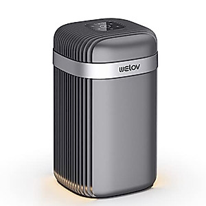 Air Purifiers for Bedroom: Welov H13 True HEPA Air Purifiers for Pets Allergens Removal to 0.1 Microns, 23db Quiet, Night Light, Air Cleaner Odor Eliminator for Pet Hair Pollen Smoke Dust, Ozone Free