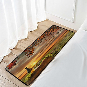 ALAZA White Wine Barrel Vineyard Kitchen Rugs Floor Mat,Non Slip Absorbent Comfort Standing Mat Kitchen Runner Rug for Hallway Entryway Bathroom Living Room Bedroom,39 X 20 Inches