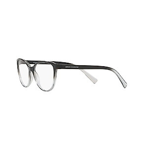A|X ARMANI EXCHANGE Women's AX3053 Square Prescription Eyeglass Frames, Black/Transparent Smoke/Demo Lens, 53 mm