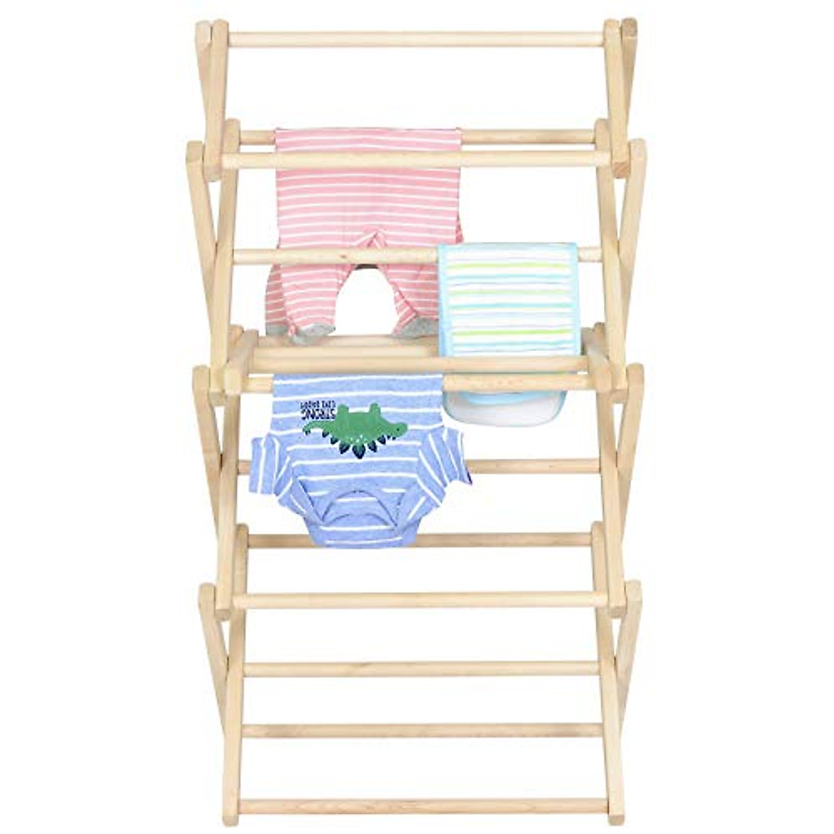 Pennsylvania Woodworks Clothes Drying Rack: Solid Maple Hard Wood Laundry Rack for Baby Clothes, Hand Towels, Delicates & More, Durable Small Folding Drying Rack, Made in USA, No Assembly Needed