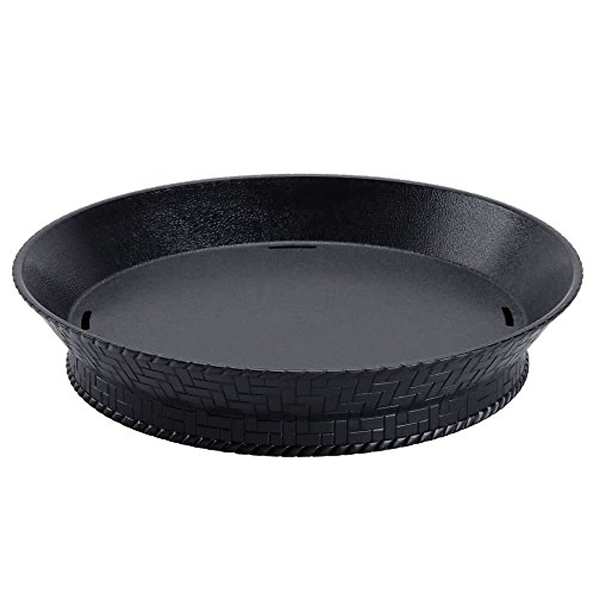G.E.T. RB-880-BK Round Serving Basket with Base and Drainage Slots, 10.5", Black (Set of 12)