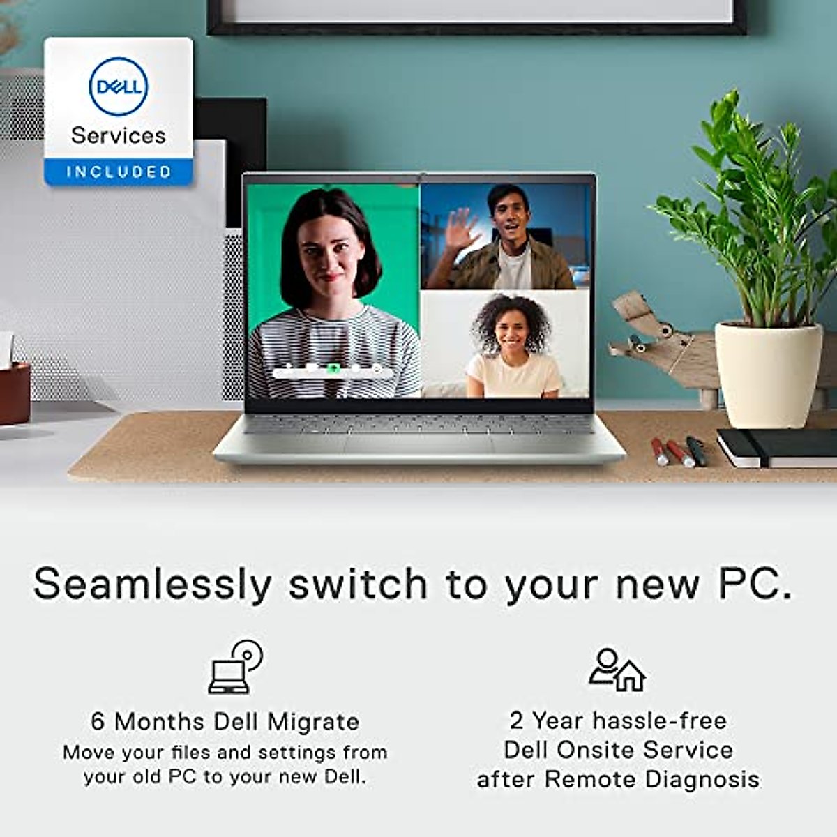 Dell Inspiron 14 5425 14" Laptop Computer - FHD+ (1920 x 1200) Display, AMD Ryzen7 5825U, 8GB DDR4 RAM, 512GB SSD, AMD Radeon Graphics, USB-C, HDMI, Bluetooth 5.2, Wi-Fi 6, Windows 11 Pro - Green