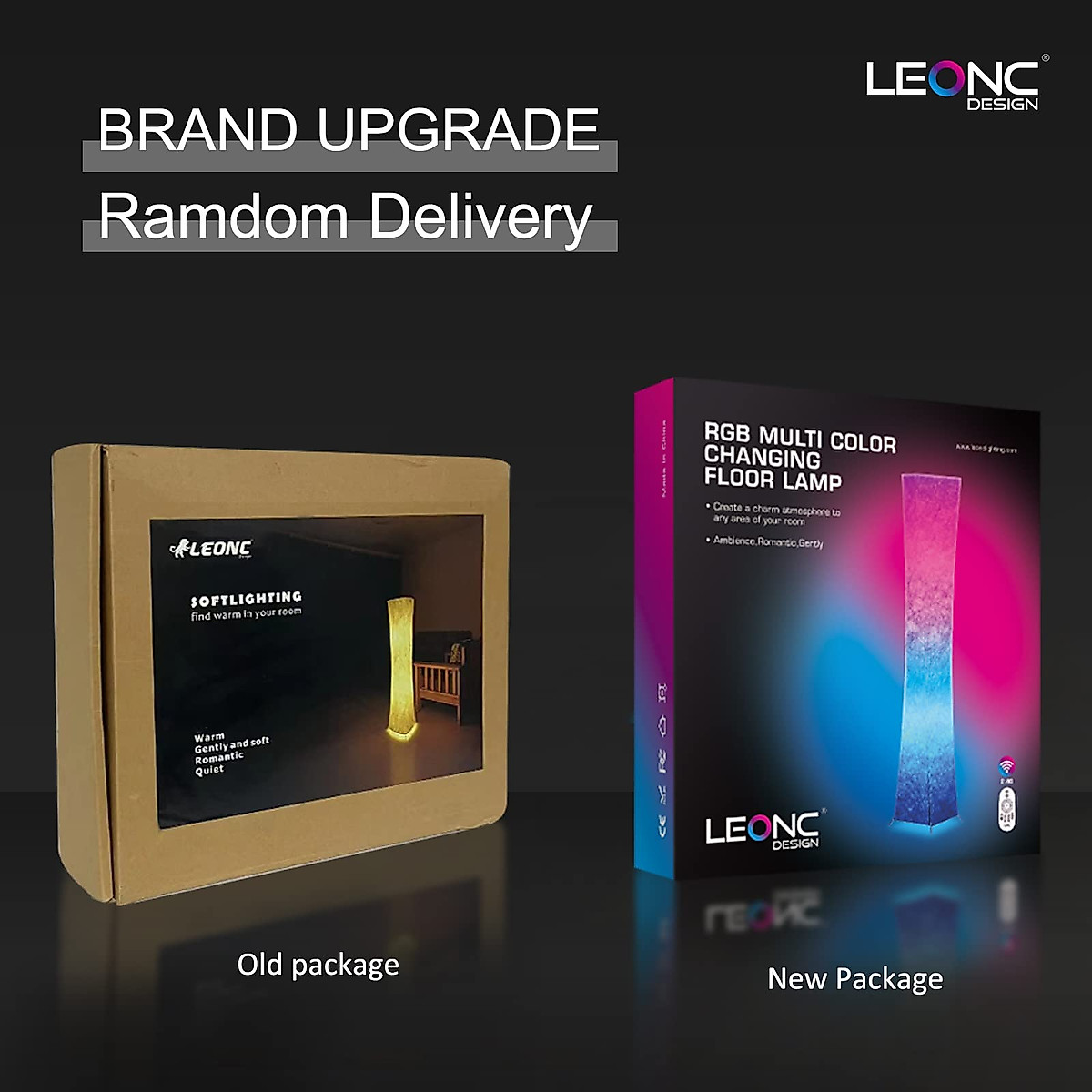 LEONC Design 61'' Creative LED Floor Lamp, Softlighting Minimalist Modern Contemporary with Fabric Shade & 2 Bulbs Floor Lamps for Living Room Bedroom Warm Atmosphere(Tyvek Dupont 10 x 10 x 61 inch)