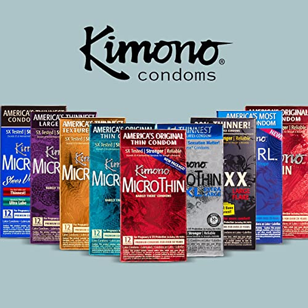Kimono MicroThin Ribbed with Sensi-Dots - Textured Lubricated Condoms, Snug Form-Fit, Natural Latex Condoms, Vegan-Friendly, No Latex Odor - Enhanced Sensitivity - Pack of 3