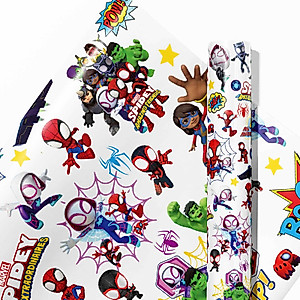 5 Pcs Spidey Wrapping Paper Spidey and His Amazing Friends Gift Wrap Bulk Art Paper Folded Flat for Baby Shower Spidey and His Amazing Friends Birthday Party Decorations Wedding DIY Crafts Gift