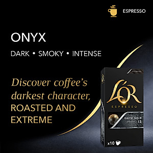 L'OR Espresso Capsules, 100 Count Espresso Onyx, Single-Serve Aluminum Coffee Capsules Compatible with the L'OR BARISTA System & *Nespresso Original Machines