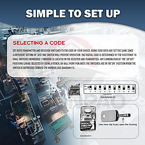 2 for Multicode Gate Opener Remote 3089 308911 MCS308911 Linear Multi-Code Garage Door Opener 3-Year-Warranty 300MHZ 10 Dip Switch