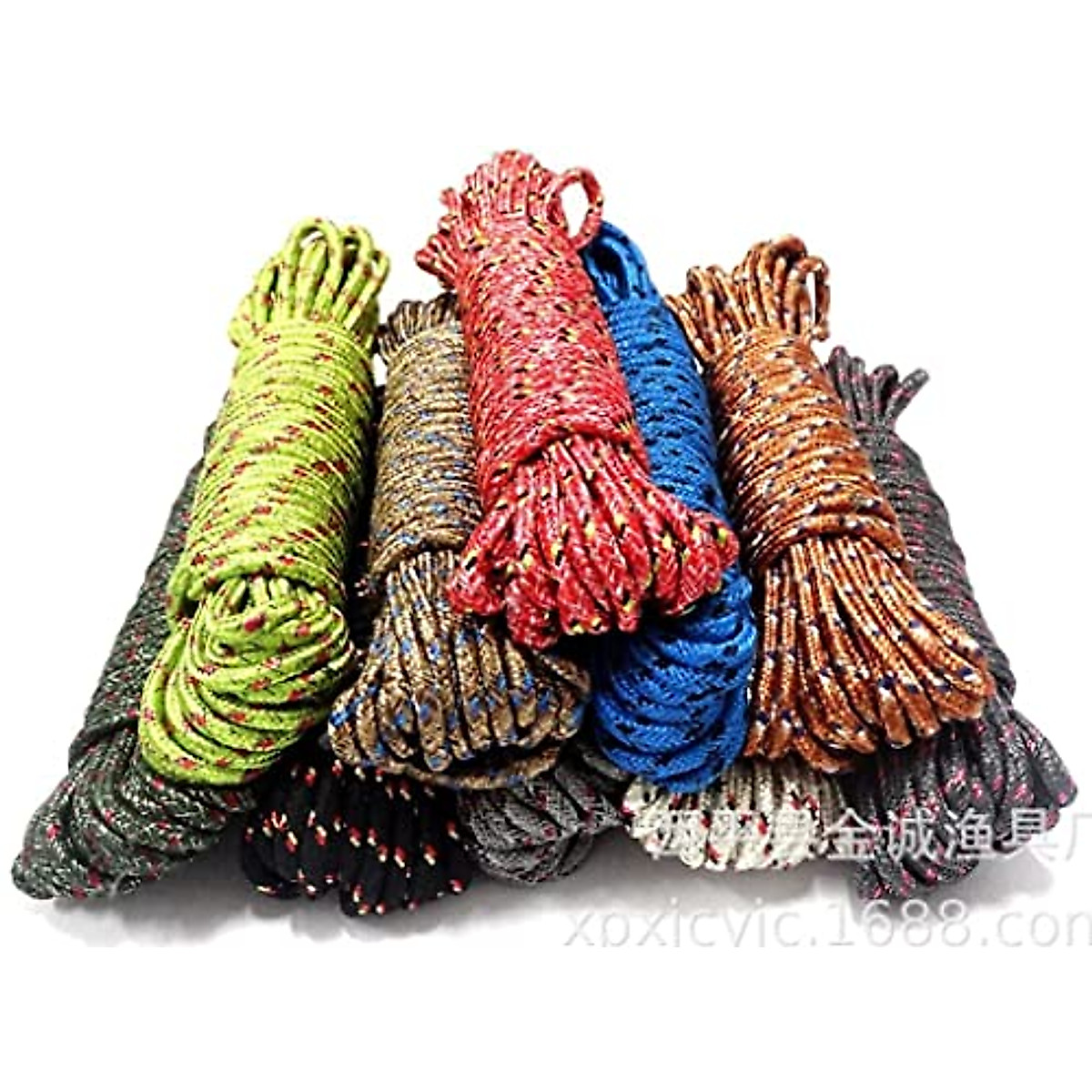 All-Purpose Clothesline, 0.2 inch X 11 Yard (10 M) Nylon Braided Rope, Weather Resistant Laundry Line Cord for Hanging and Drying, Portable Lightweight Indoor Outdoor Travel - Pack of 3