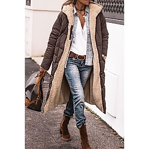 PRETTYGARDEN Winter Jackets For Women 2025 Fashion Reversible Full Zip Fleece Long Coats Outerwear (Dark Coffee,Medium)