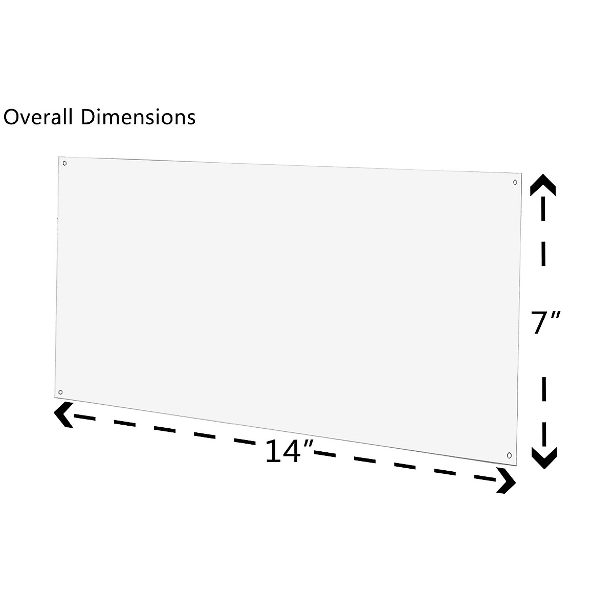 Door Push Plate with Pre Drilled Holes Clear Acrylic 7" x 14" Protective Plastic Piece 1/8" Thick for Scuff Marks and Damage by Marketing Holders