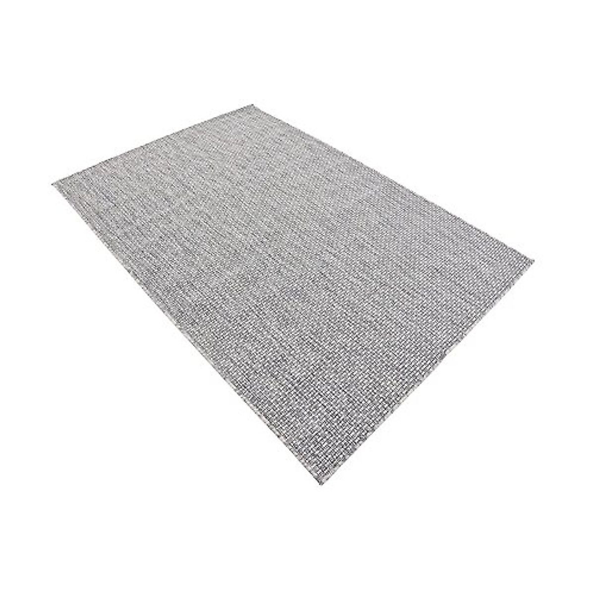 Unique Loom Collection Casual Transitional Solid Heathered Indoor/Outdoor Flatweave Area Rug, 4 ft x 6 ft, Light Gray/Ivory