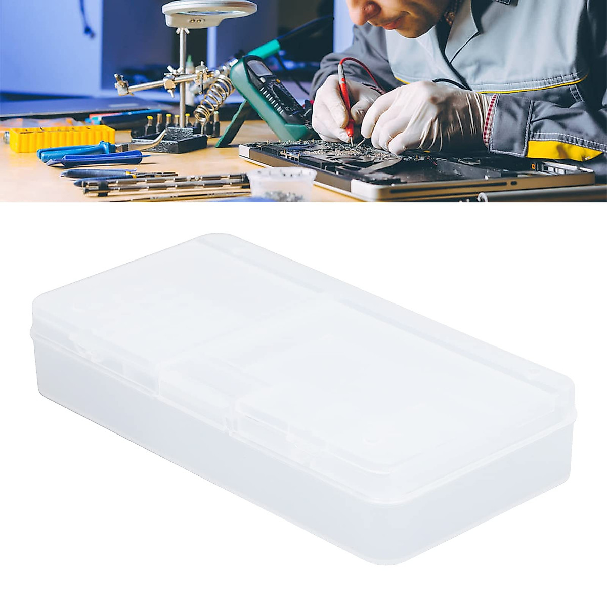 Hilitand Maintenance Parts Box, 3PCS Repair Parts Storage Boxes, Motherboard Screw Hardware Parts Box Transparent Plastic for Hardware, Screws, Tool Sets, Hilitandex142hdc79