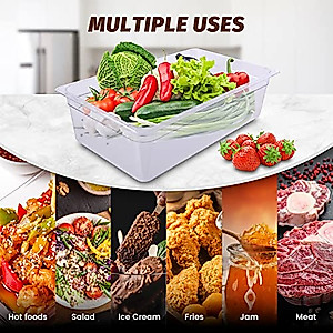 EASYROSE 6-Pack Food Pan Half Size Clear Polycarbonate Food Pans 6" Deep Commercial Hotel Pans for Party, Restaurant, Hotel