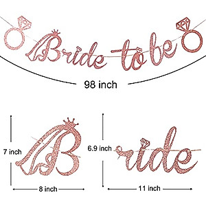 Bachelorette Party Decorations Engagement Wedding Hen Party Rose Gold Glitter Diamond Ring Hanging Swirl Decorations and Bridal Will Be Banner Bridal Shower Supplies