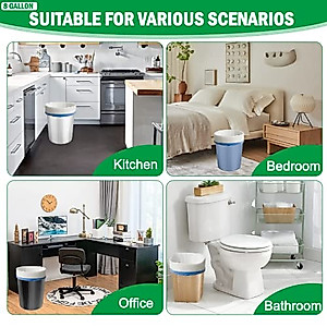 Compostable Drawstring Trash Bags Eco-Friendly, 8 Gallon Medium Garbage Bags Biodegradable,100 Count,100% Compost Bags for Kitchen,Bathroom, Bedroom, Office,US BPI and Europe OK Compost Home Certified