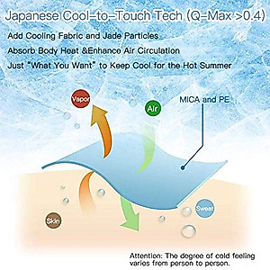 Marchpower Cooling Cotton Blue Blanket (Queen/Full Size) and Gray Pillowcase (Standard)