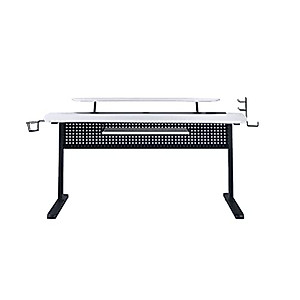 Acme Furniture Vildre Gaming Table, 59 in x 28 in x 33 in, Black & White Finish
