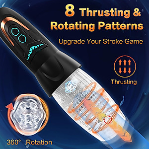Automatic Male Masturbator Sex Toy with 10 Vibration, 8 Thrusting & Rotating Patterns, Pocket Pussies Male Sex Toys for Men, Penis Pump Male Stroker Adult Toy Pocket Pussy for Men, Adult Toys for Men