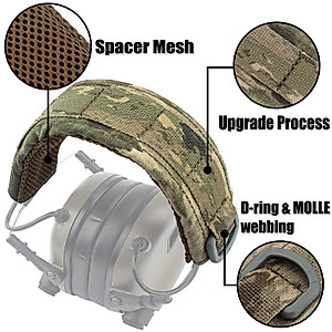 OPSMEN Headband Advanced Modular Headset Cover Fit for All General Tactical Earmuffs Accessories Upgrade Bags Case Multicam Black
