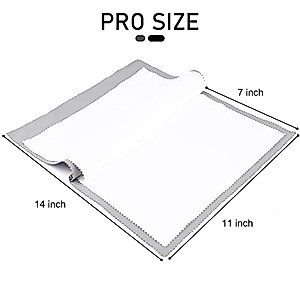 YouBay Pro Size Jewelry Cleaning Cloth & Silver Polishing Cloth, 11'' x 14'' Jewelry Polishing Cloth for Sterling Silver | Gold | Brass | Platinum, Has Both Cleaning and Polishing Cloth (Grey 2pack)