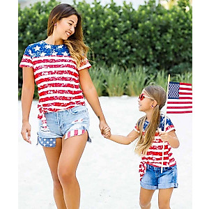 12Pairs Patriotic Earrings 4th of July American Flag Earrings for Women Enamel Heart Star Butterfly USA Stud Earrings Set Independence Day Jewelry Gifts (12 Pairs)