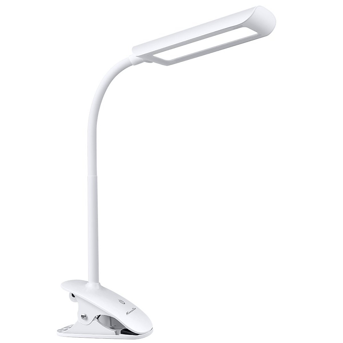 KEDSUM 7W Dimmable LED Clip on Lamp, Flexible Gooseneck Clip on Reading Light with 3-Level Dimmer, Touch-Sensitive Control Panel, Clamp Lamp for Desk