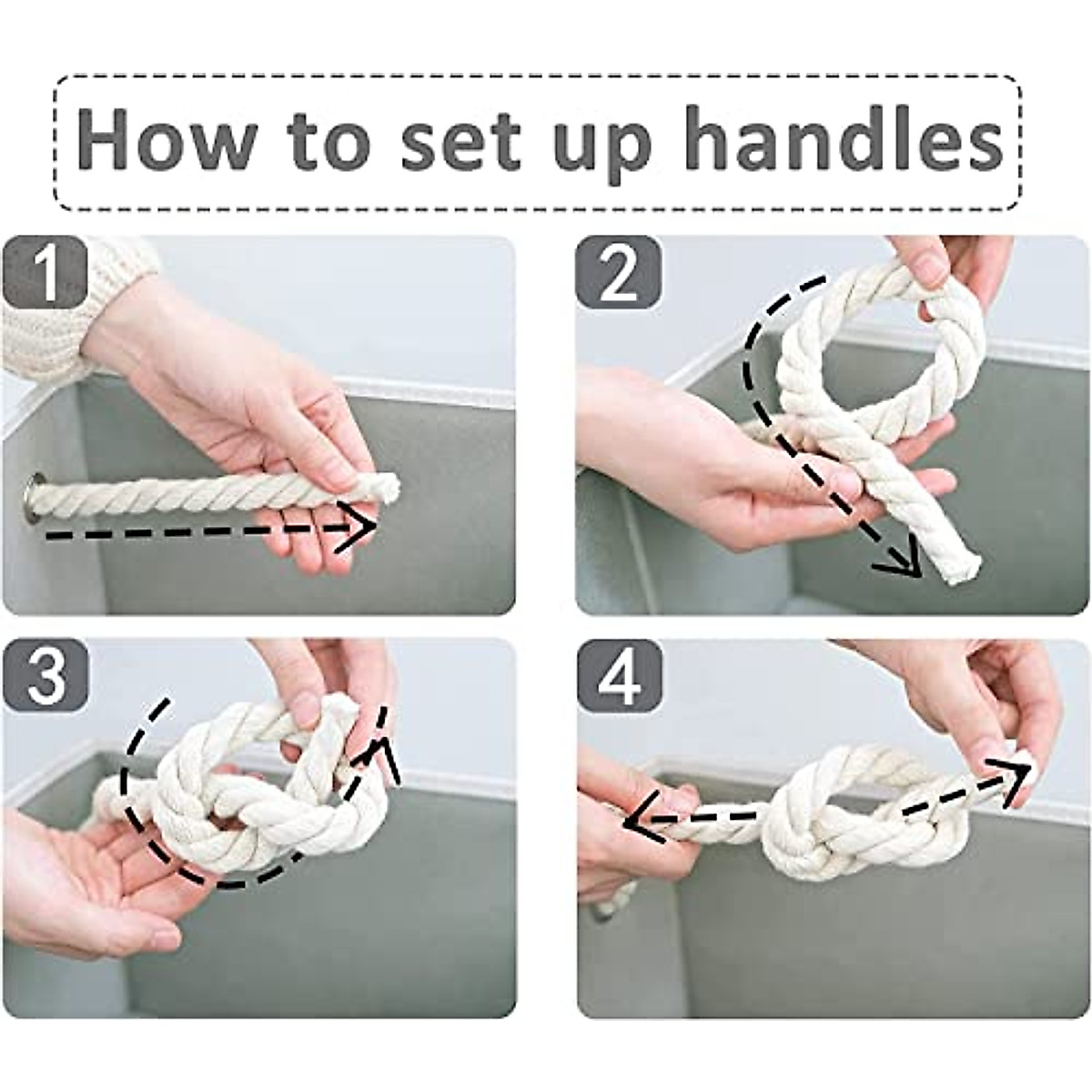 jeadwwr Large Foldable Storage Bins with Lids for Organizing, Fabric Storage Boxes with Lids for Shelves, 2-Pack Clothes Baskets with Cotton Rope Handles Zip Closet Bins (Ash Grey, 17.7x13.8x9.8in)